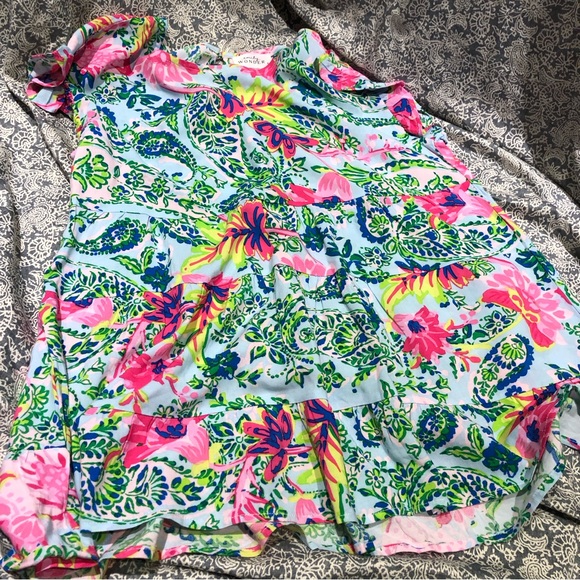 emily wonder | Tops | Emily Wonder Bright Floral Ruffle Tiered Blouse ...